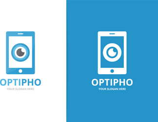 Eye and phone logo combination unique Royalty Free Vector