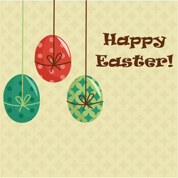 Vintage retro easter card Royalty Free Vector Image