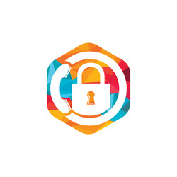Secure call icon logo design Royalty Free Vector Image