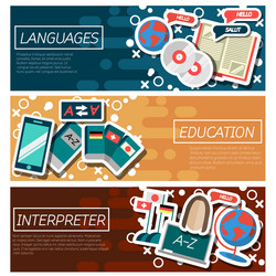 Language translator banner set Royalty Free Vector Image