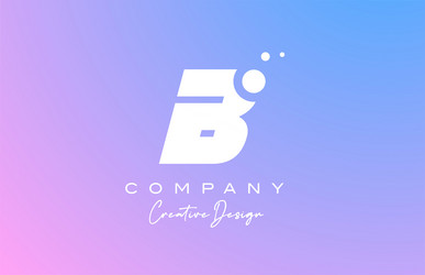 Blue pastel color b alphabet letter logo icon Vector Image
