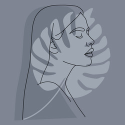 Drawing of a continuous line the female body Vector Image