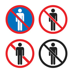 No entry man women sign Royalty Free Vector Image