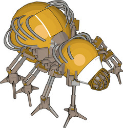 Cyborg bug on white background Royalty Free Vector Image