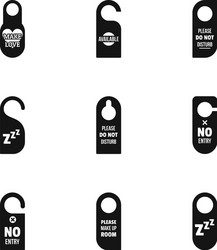 Door tag icon outline style Royalty Free Vector Image