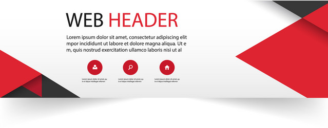 Web header red black design white background Vector Image