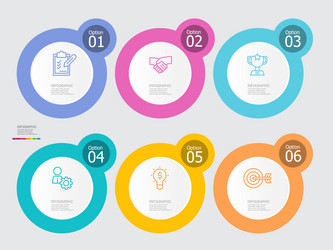 Round circle steps timeline infographic element Vector Image