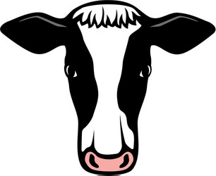 Cow face elements - ears horns nose and mouth Vector Image