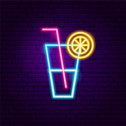 Lemonade drink neon sign Royalty Free Vector Image
