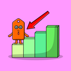 Cute cartoon price tag holding 18 sign board Vector Image
