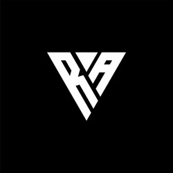 Ra logo with triangle shape and circle Royalty Free Vector