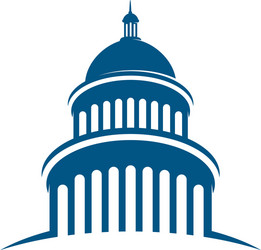 Capitol building on background of the map Vector Image