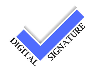Digital signature pen and ribbon isolated Vector Image