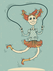Girl Skipping Drawing Vector Images (over 330)