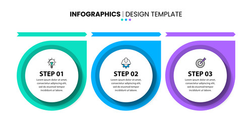 Infographic template 3 connected rectangles Vector Image