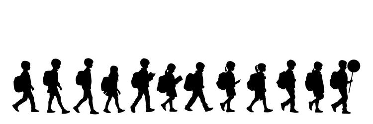 Kid student silhouette students Royalty Free Vector Image
