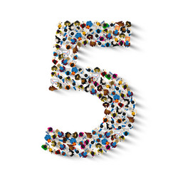 Large group of people in number 5 five form Vector Image
