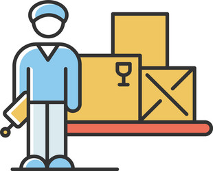 Storekeeper icon warehouse worker person Vector Image