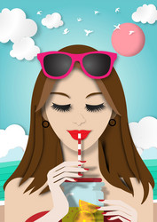 Lady on Beach Vector Images (over 9,700)