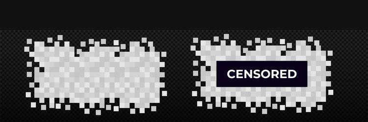 Warning censored pixel label banner Royalty Free Vector