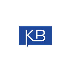 Creative initial letter kb square logo design Vector Image