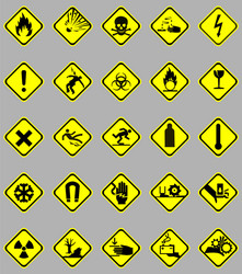 Hazard sign collection Royalty Free Vector Image