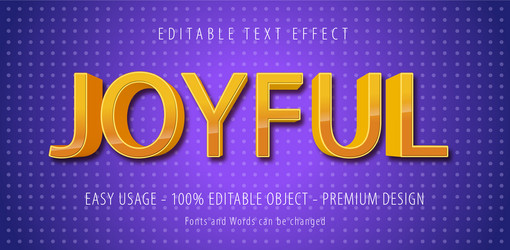 Joyful text style - effect Royalty Free Vector Image