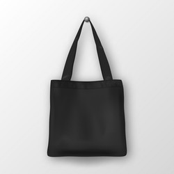 Black White Tote Bags Transparent Background Vector Image