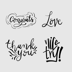 Doodle cursive fun words typography Royalty Free Vector