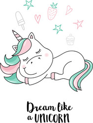 Dream like unicorn concept Royalty Free Vector Image