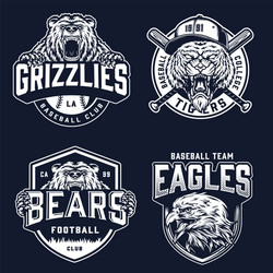 Football and baseball clubs vintage emblems Vector Image