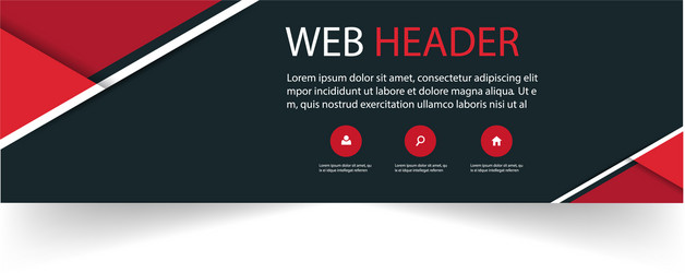 Web header red black design white background Vector Image