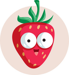 Strawberry with smiling face Royalty Free Vector Image
