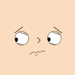 Confused sad face with expressive emotions Vector Image
