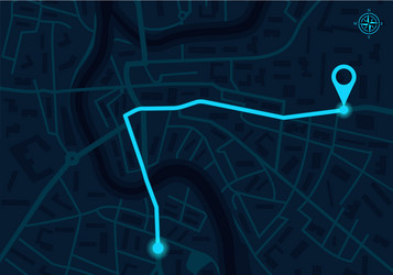 Gps map city street road run navigate app ui Vector Image