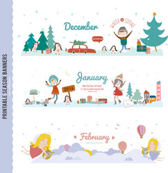 Cute monthly seasonally backgrounds banners Vector Image