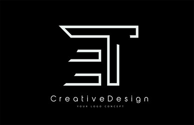 Et letter logo design purple texture creative Vector Image