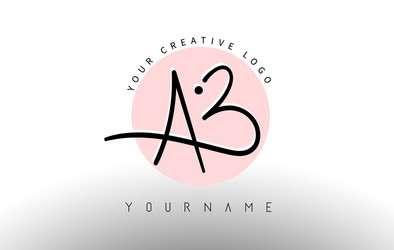 Handwritten ab a b letters logo design Royalty Free Vector
