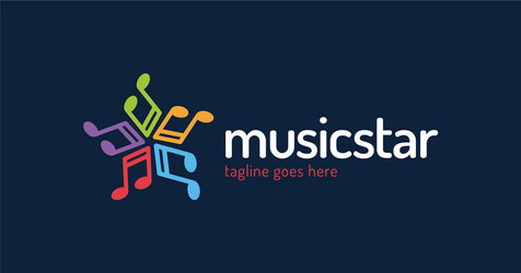 Music star logo design template star Royalty Free Vector