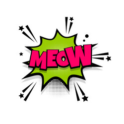 Beautiful cat the word meow Royalty Free Vector Image