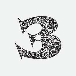 Mandala number coloring page for kids Royalty Free Vector