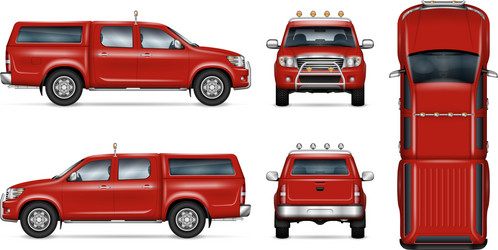 Pickup truck mockup isolated vehicle template Vector Image