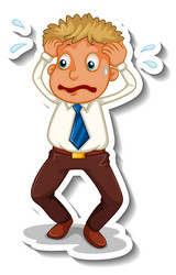 Cartoon man scared Royalty Free Vector Image - VectorStock