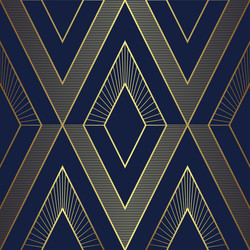 Abstract art deco seamless luxury blue background Vector Image