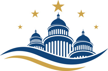 Capitol building on background of the map Vector Image