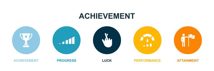 Achievement progress luck performance Royalty Free Vector