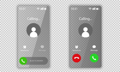 Mobile call screen template Royalty Free Vector Image