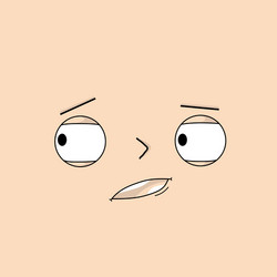 Confused sad face with expressive emotions Vector Image