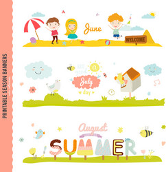 Cute monthly seasonally backgrounds banners Vector Image