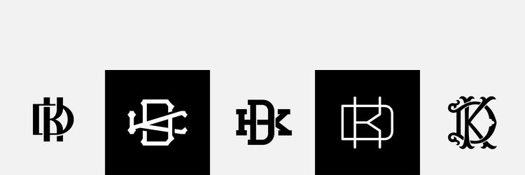 Decorative vintage initial letters dk monogram Vector Image